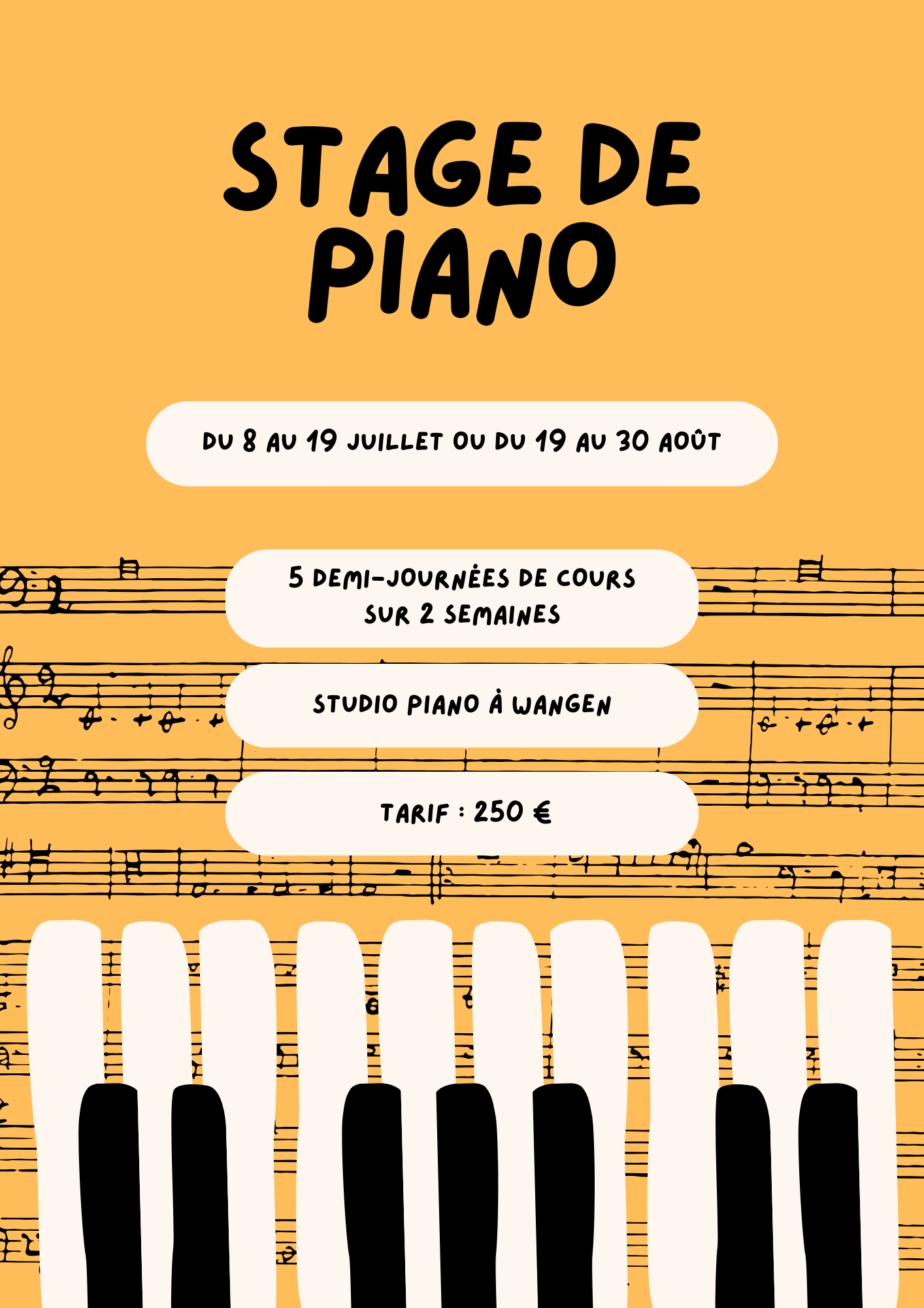 Stages d’été de piano | Célia Schmitt